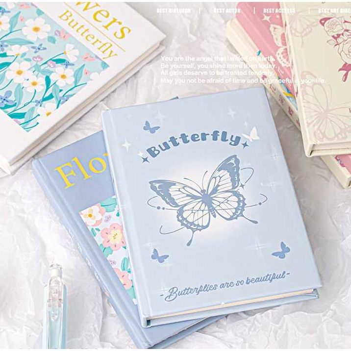 Jual BUTTERFLY HARDCOVER NOTEBOOK A7 Buku Cover Tebal KERTAS POLOS ...