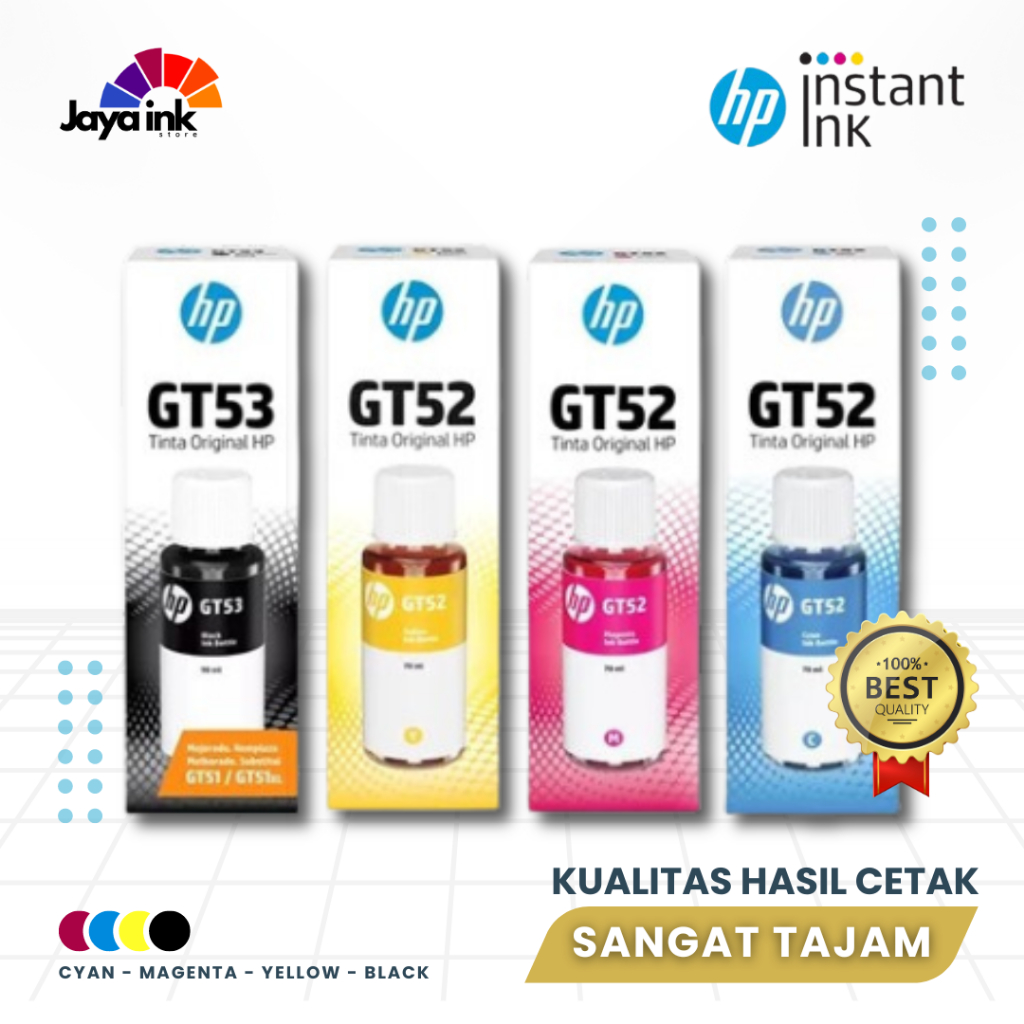 Jual TINTA HP GT53 & GT52 BLACK/COLOR ORIGINALSupport Printer Tipe : HP ...