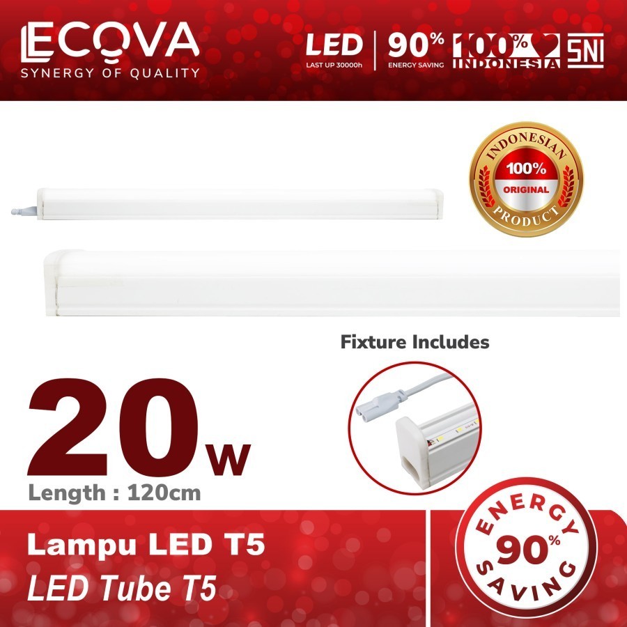 Jual LAMPU LED ECOVA TL T5 TERANG HEMAT ENERGI & TAHAN LAMA 20 WATT ...
