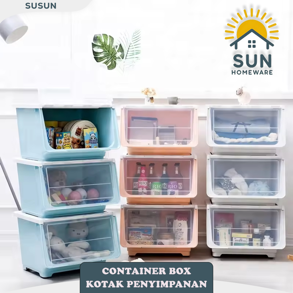 Jual SUN Container Box Plastik Kotak Penyimpanan Susun Makanan Dapur ...