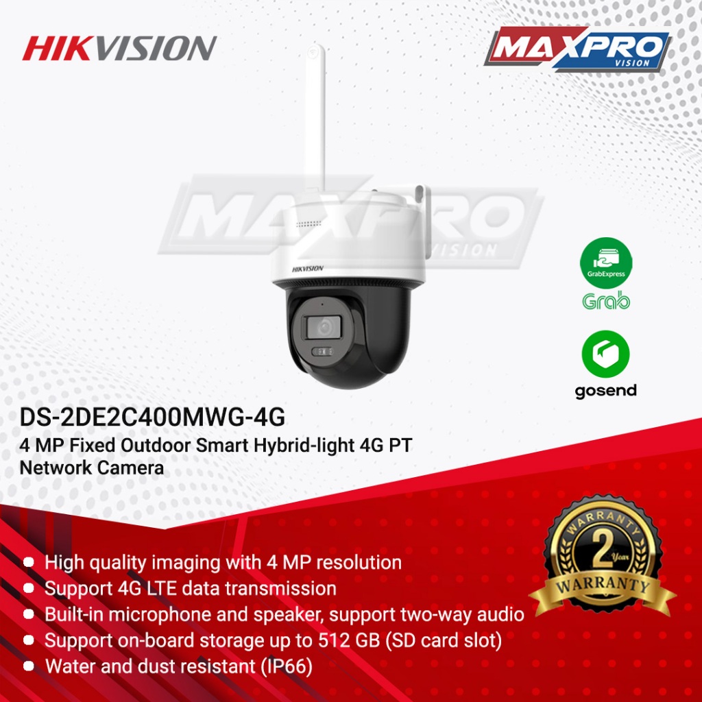 Jual DS-2DE2C400MWG-4G - HIKVISION IP 4MP 4G MINI PT SMART HYBRID LIGHT CAMERA | Shopee Indonesia