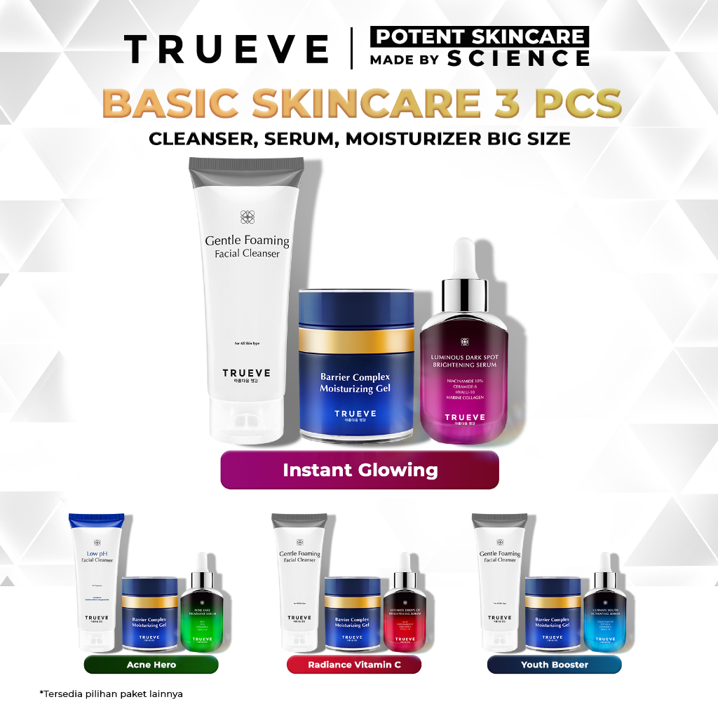 Jual [BIG SIZE - 3 PCS] Basic Skincare Set: Cleanser, Serum ...