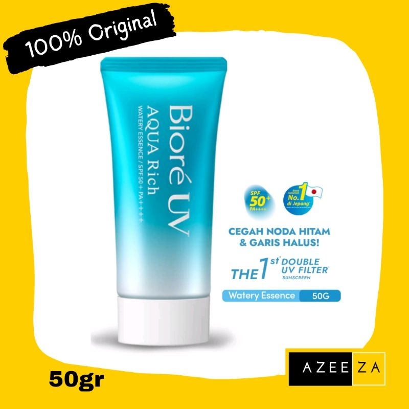 Jual Biore UV Aqua Rich Sunscreen Watery Essence SPF 50 PA++++ 50gram | Shopee Indonesia