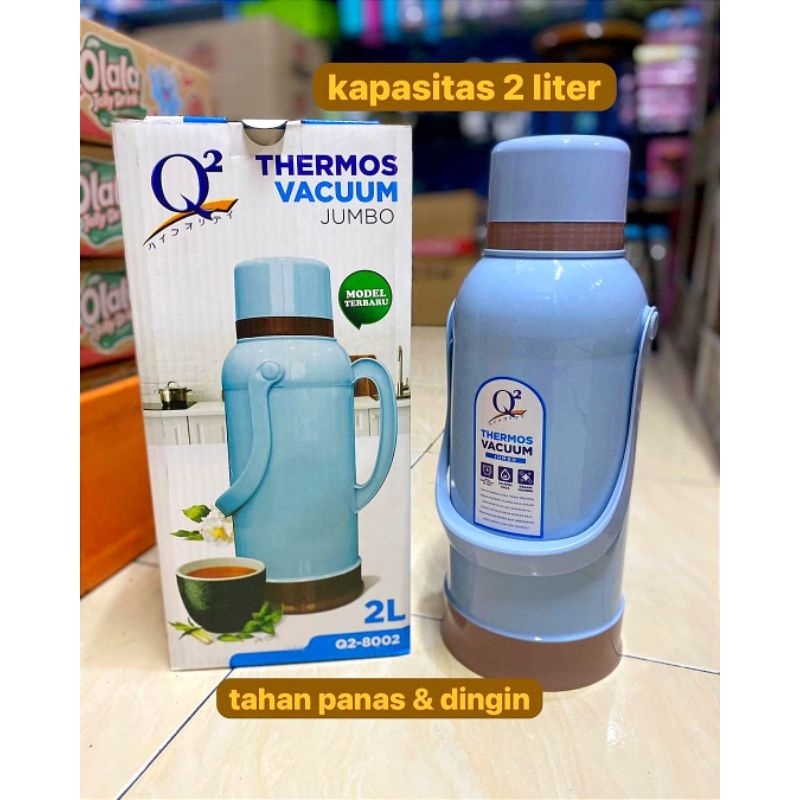 Jual Termos air panas dan dingin 2 liter Q2 / Termos air panas kaca Q2 ...