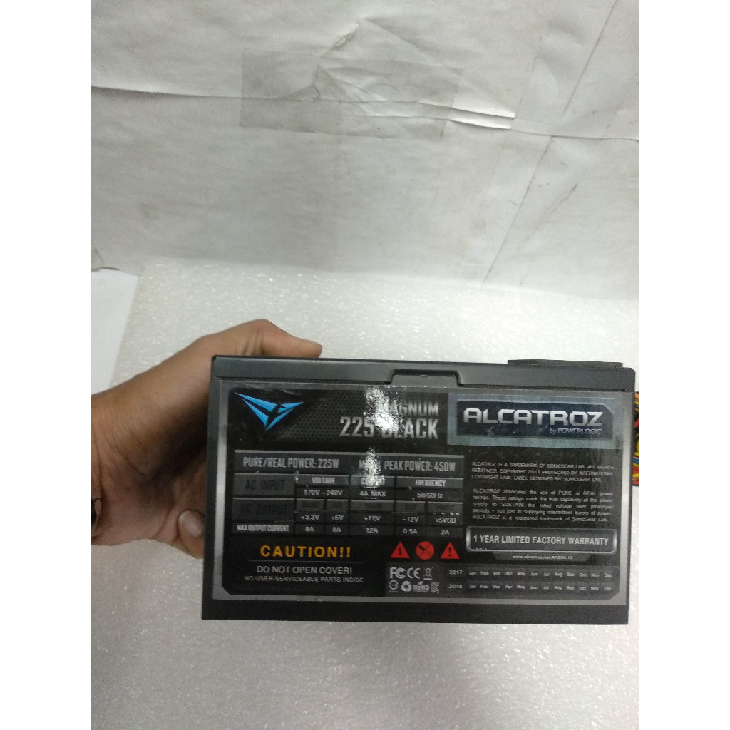 Jual power supply PC PSU Magnum 225 powerlogic alcatroz 450WATT Murah ...