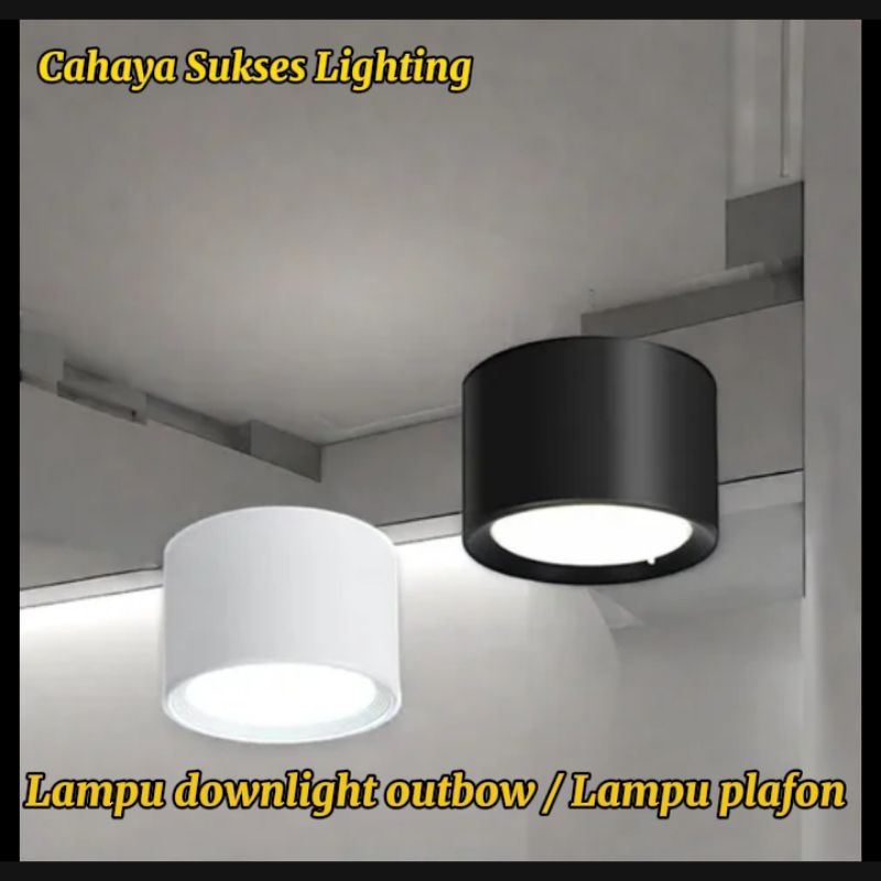 Jual Lampu downlight outbow / lampu plafon 18 watt LED body hitam/putih ...