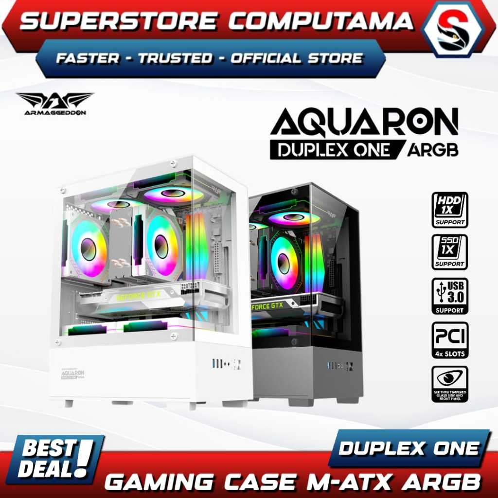 Jual Casing Gaming Armaggeddon Aquaron Duplex ONE ARGB M-ATX with Front Panel and Side Panel ...