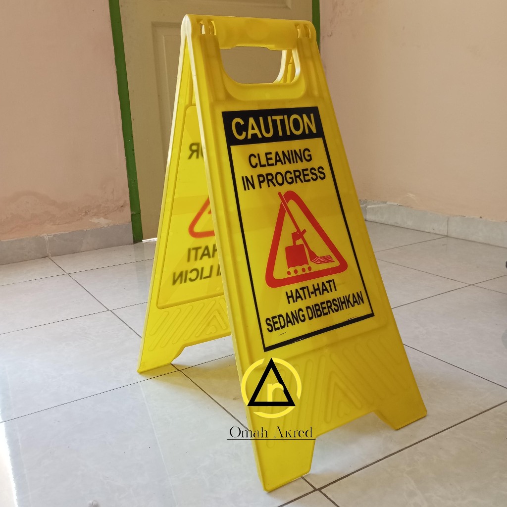 Jual Warning Sign Floor Wet Floor Papan Peringatan - Lantai Basah Licin ...