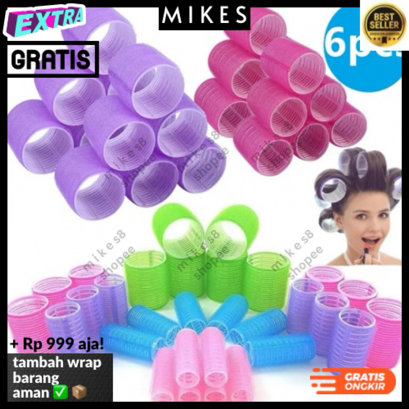 Jual Mikess8 2 pieces (Roll Rambut Besar) Roll Rambut Gulung Tempel ...