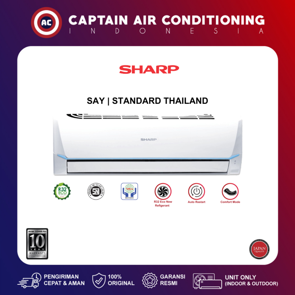 Jual SHARP AC Split AH-A18SAY / AHA18SAY 2 PK Standard Thailand | Shopee Indonesia