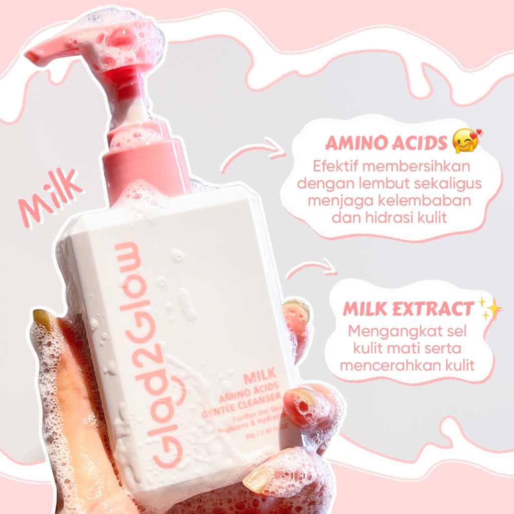 Jual 【PRE-ORDER】Glad2Glow Milk Amino Acid Gentle Cleanser Brightening ...