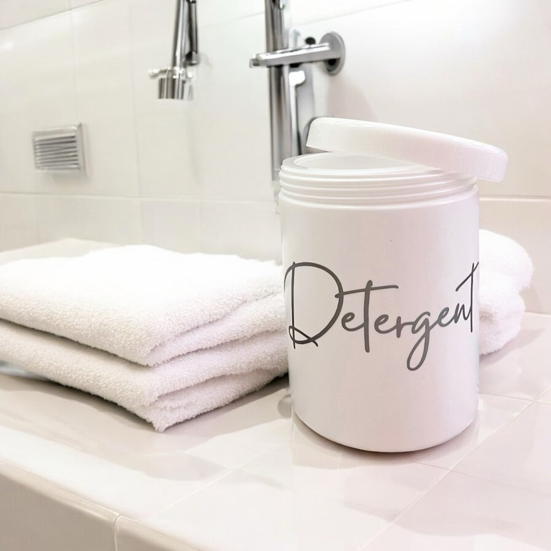 Jual TEMPAT DETERGENT BUBUK POWDER BULAT SILVER 650GR aesthetic laundry ...