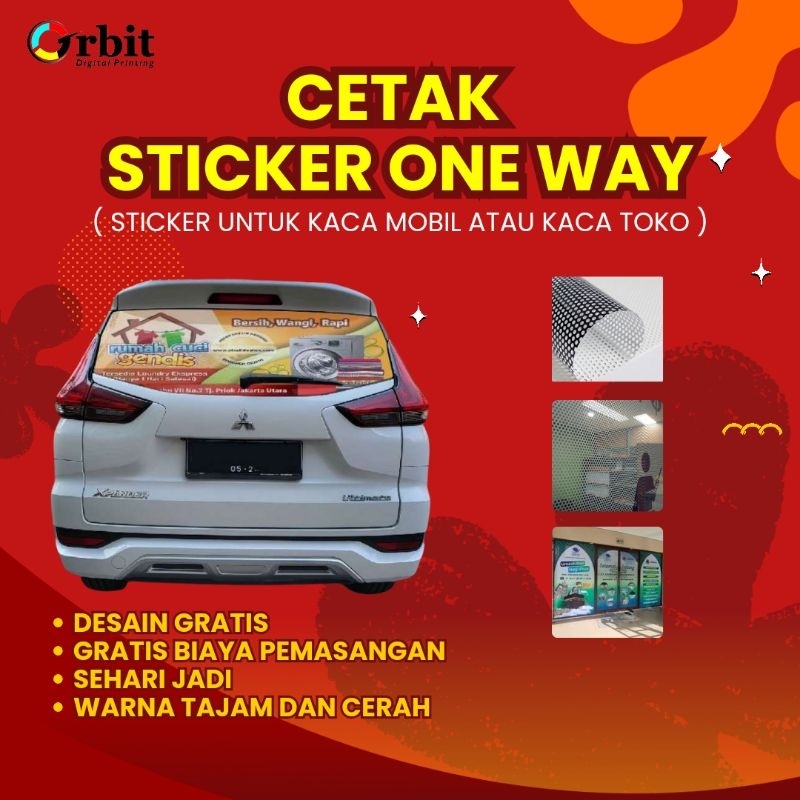 Jual Cetak Sticker One Way, Sticker Kaca, Sticker Branding, Desain ...