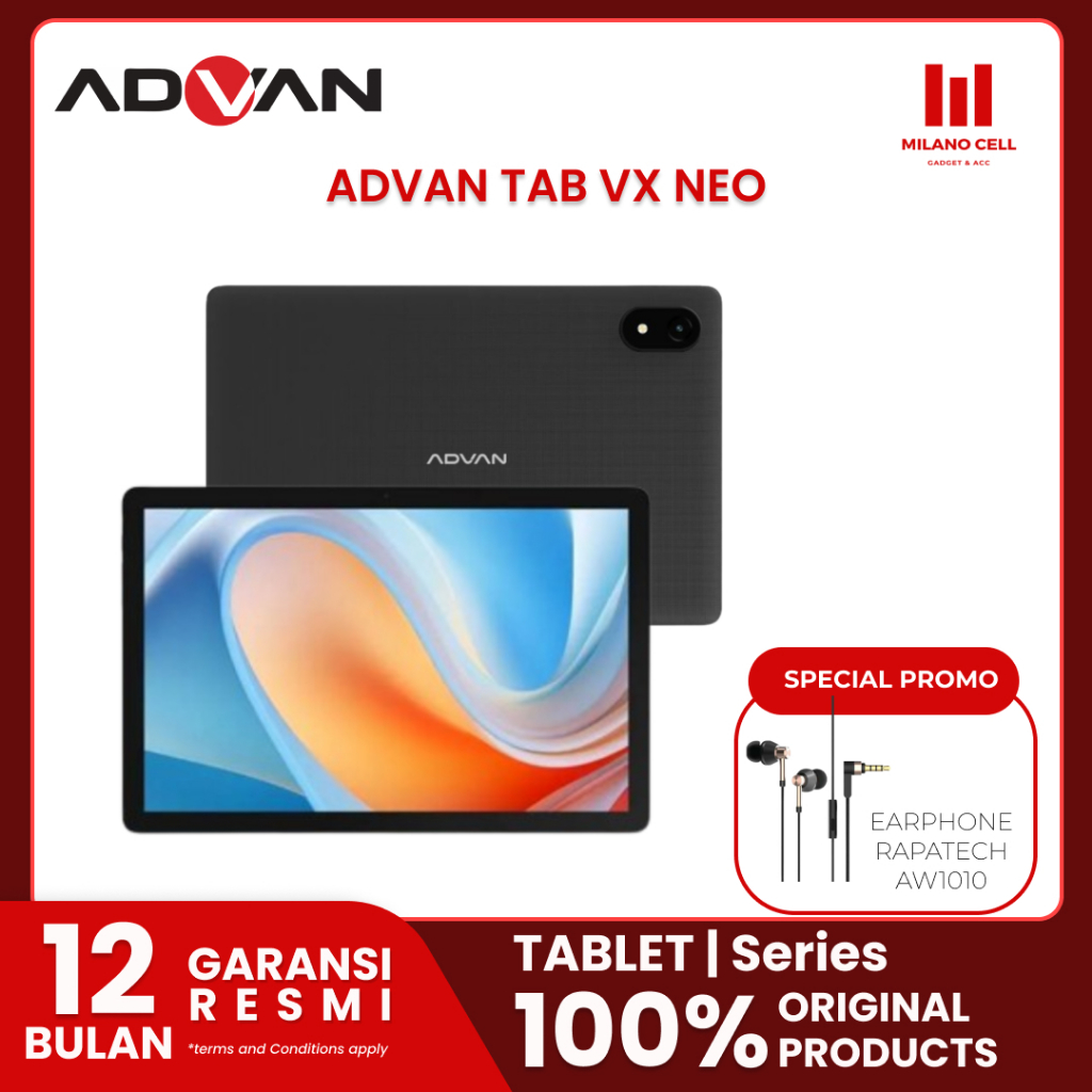 Jual Advan Tab VX Neo (4GB+4GB/128GB) 10.1" IPS Screen Tablet Android 14 6200 mAh Dual Sim Card ...