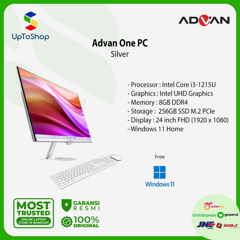 Jual Advan PC AIO One PC AL58S05A AMD Ryzen 5 5500U 8GB 512GB W11 ...