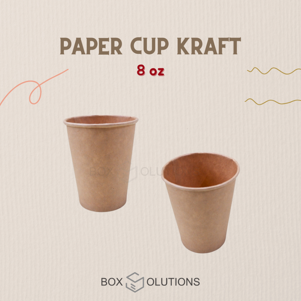 Jual paper cup coffee kraft / gelas kopi 8 oz COKLAT isi 50 pcs | Shopee Indonesia