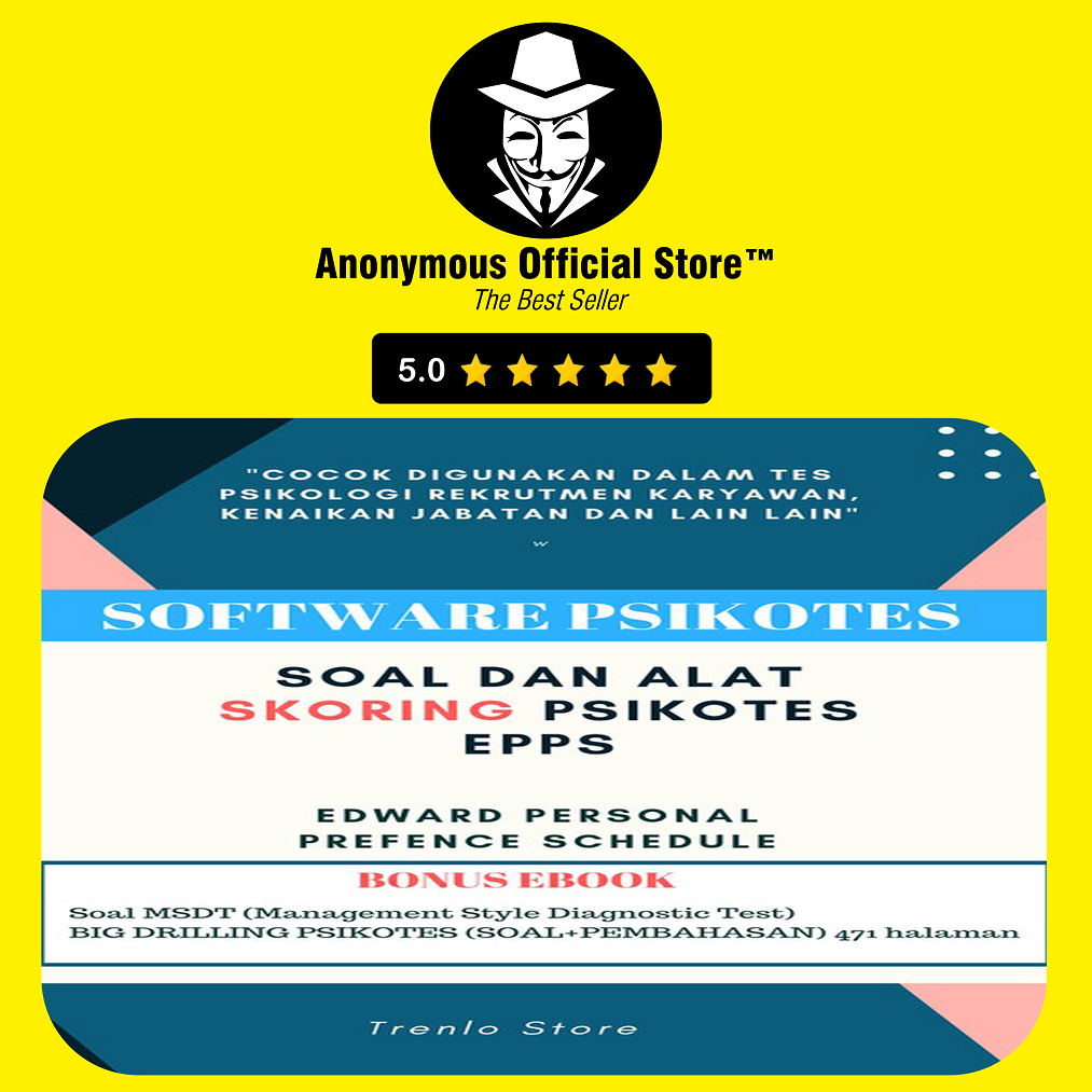 Jual KOLEKSI ALAT TEST PSIKOLOGI EPPS PSIKOTES SOAL DAN SKORING ...