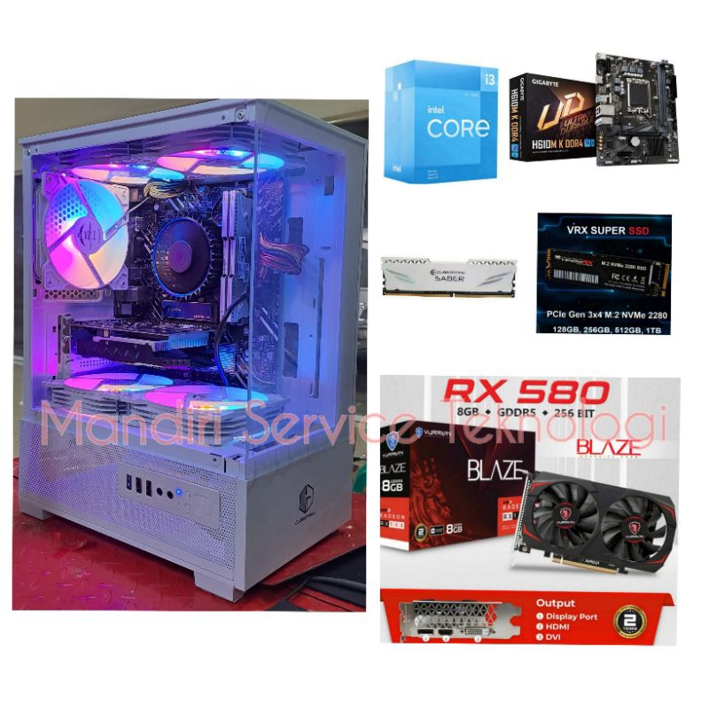 Jual Rakitan PC Gaming / Streaming / Editing Intel Core i3 12100F Gen 12 LGA 1700 VGA RX 580 8GB ...
