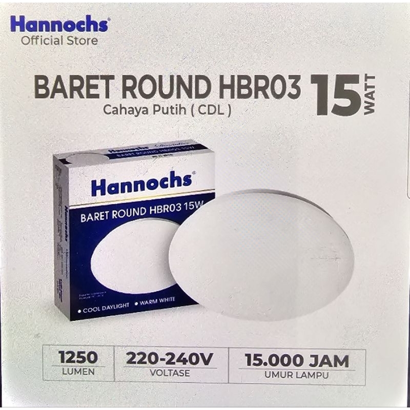 Jual HANNOCK LAMPU LED BARET ROUND HBR03 15W CAHAYA PUTIH | Shopee ...