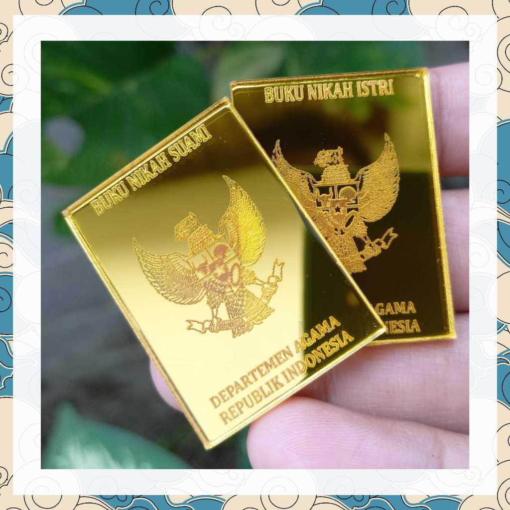Jual Replika Buku Nikah Akrilik Gold,Miniatur Buku Nikah Akrilik,Set ...
