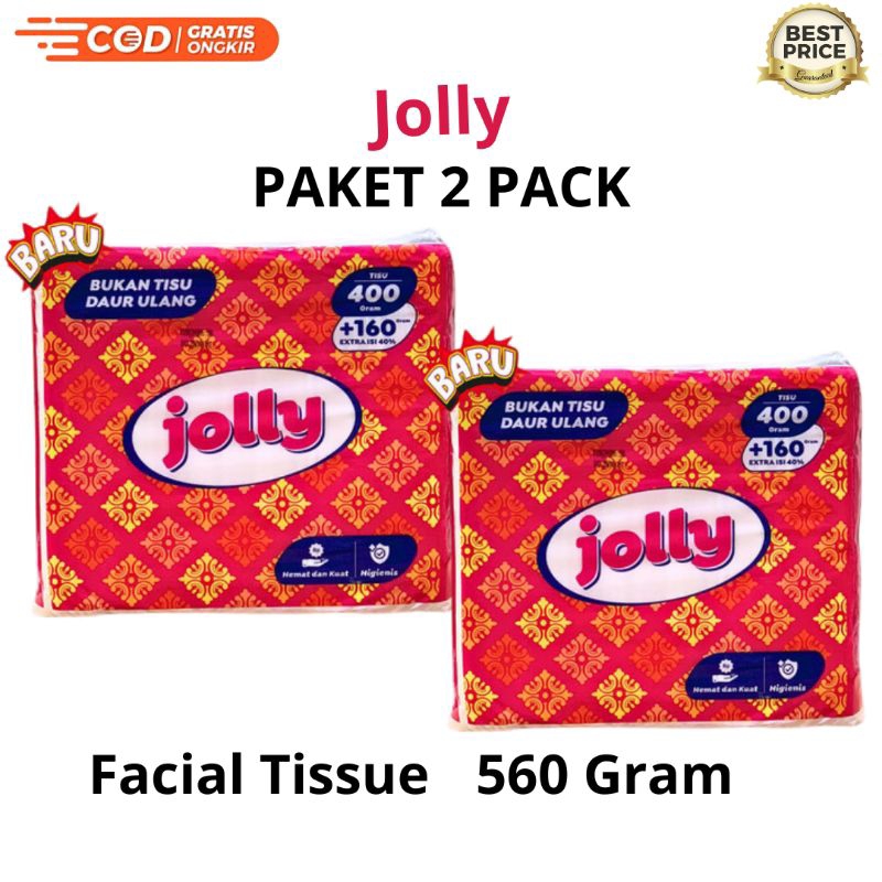 Jual PAKET 2 PACK Tissue Jolly Facial Isi 560 Gram / 2 Ply / Tissue ...