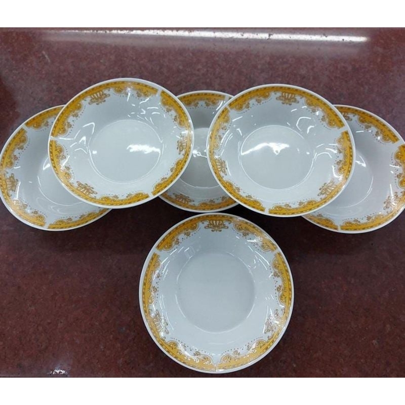 Jual 8inch PIRING KERAMIK MAHKOTA LILIA 6 PCS | Shopee Indonesia