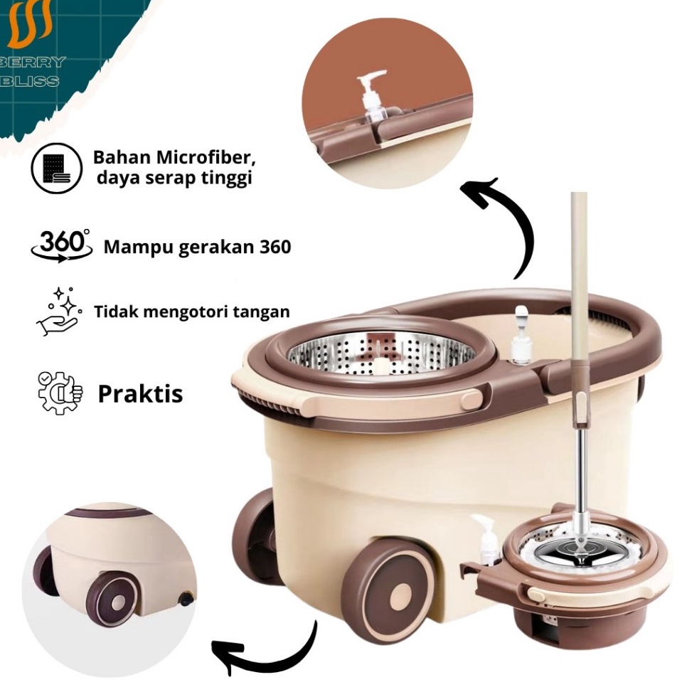 Jual LANGSUNG ATC BerryBliss Alat Pel Lantai Putar Roda Set Alat Pel ...