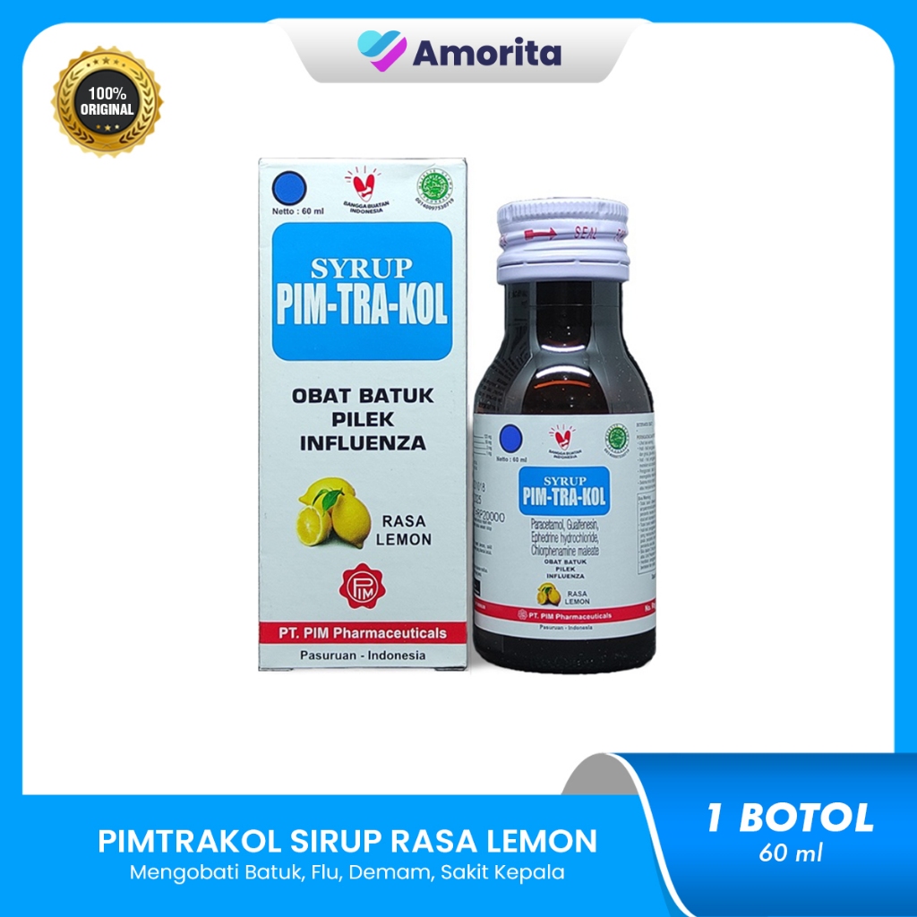 Jual Pimtrakol Sirup Rasa Lemon 60ml - Obat Pereda Demam, Batuk, Pilek ...