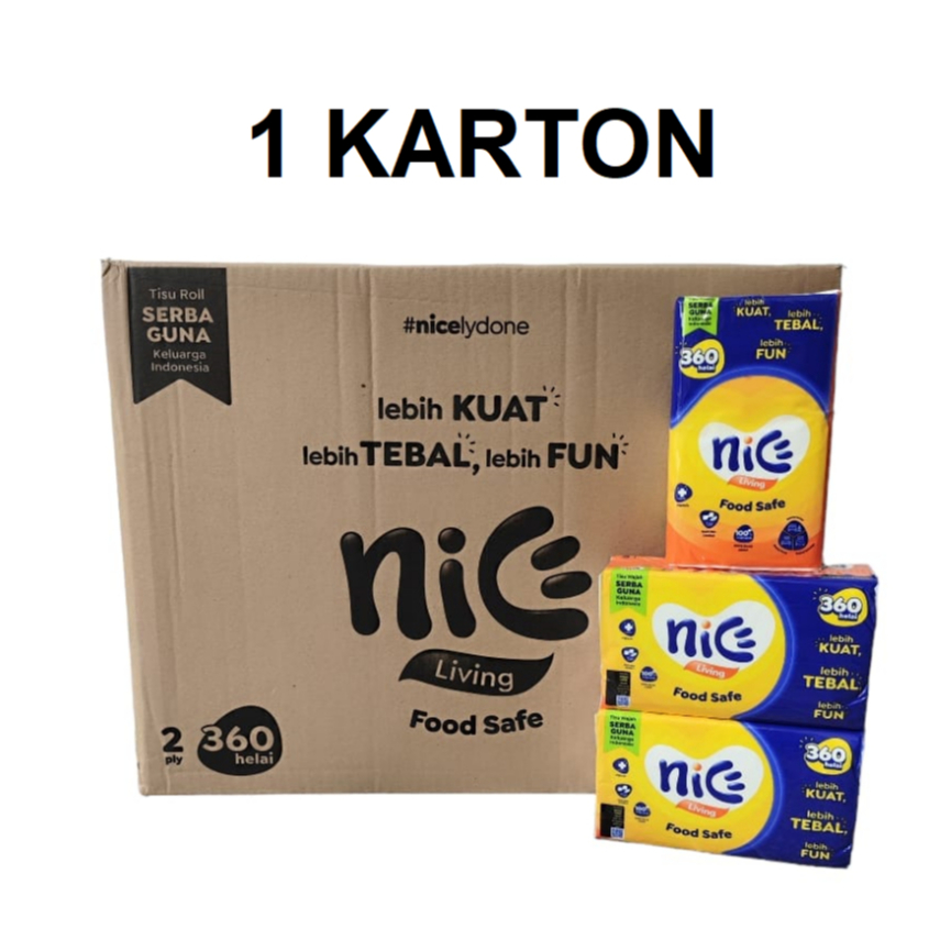 Jual 1 KARTON isi 60 NICE 360 helai kemasan Baru dari 180 sheet - Tisu ...