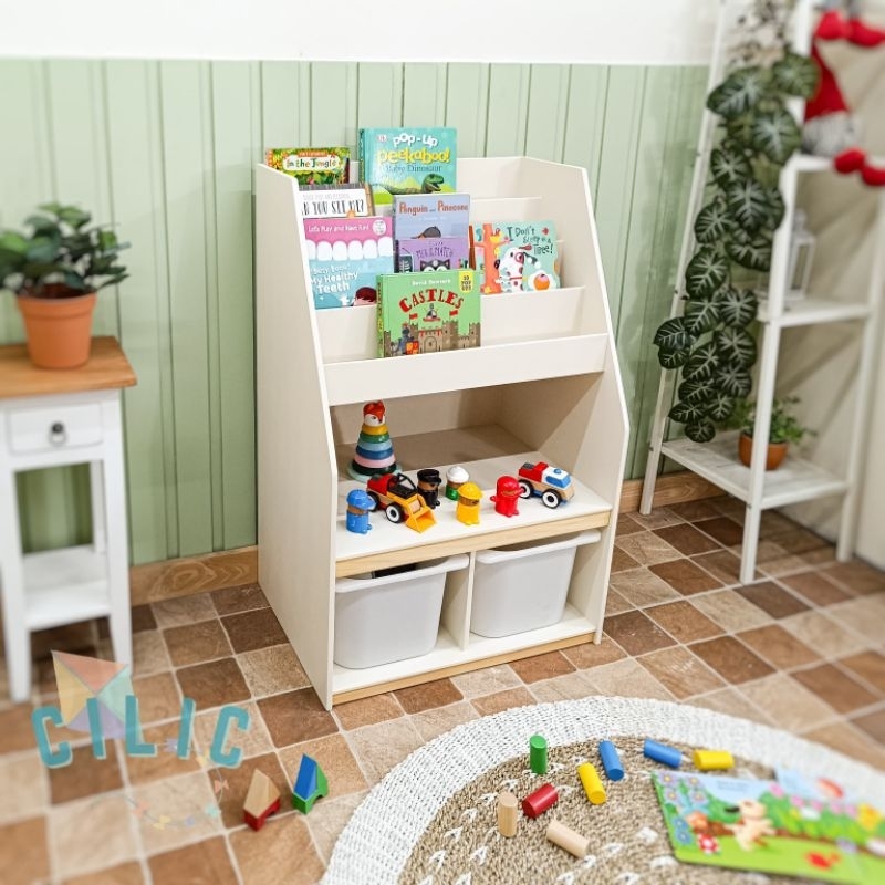 Jual Cilic -Nara kabinet rak mainan serta rak buku susun anak kayu ...