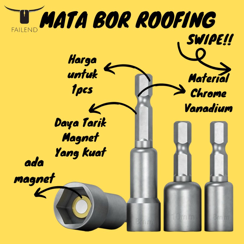 Jual Mata Bor Roofing Magnet Hex Adaptor | Shopee Indonesia
