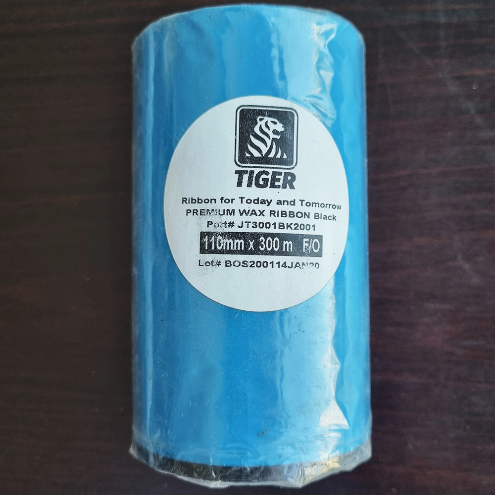 Jual TIGER PREMIUM WAX RIBBON HITAM 110mmX300m BARCODE LABEL WAX ...