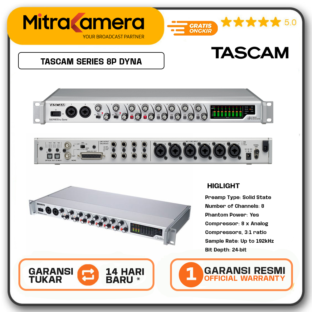 Jual Tascam SERIES 8P Dyna 8 inputs preamp mic for series 102i/208i ...