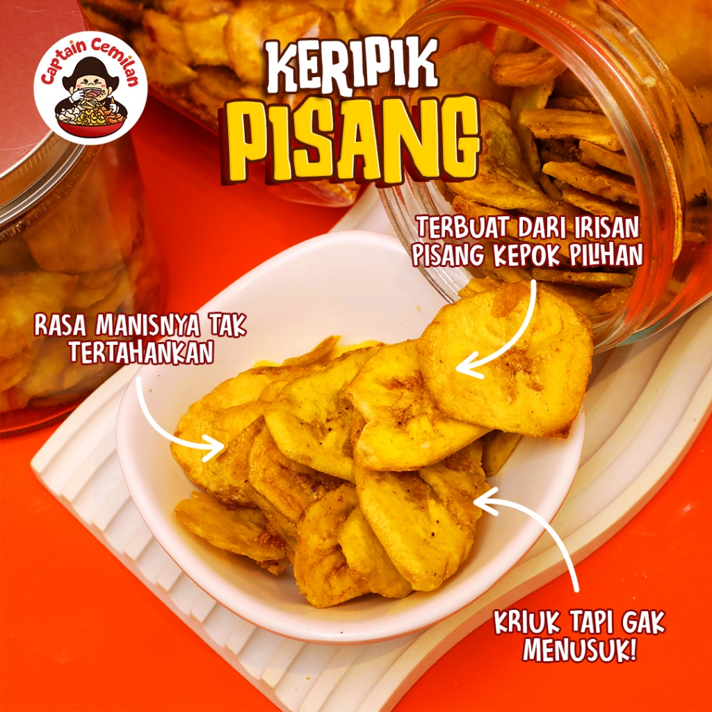 Jual 500gram Keripik Pisang Manis Renyah Balut Gula Pasir Snack Cemilan ...