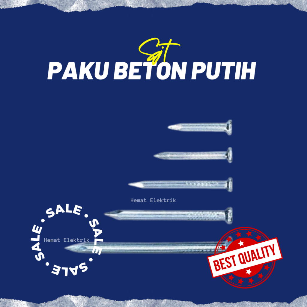 Jual SJT Paku Beton Tembok Putih Isi 10 Pcs Ukuran 1 1,5 2 3 4 Inch Murah Meriah | Shopee Indonesia