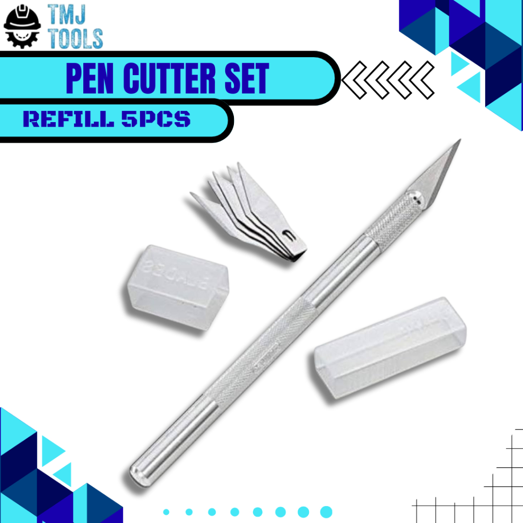 Jual Paket Pen Cutter Free Refill Pen Cutter Pisau Ukir Potong Kertas ...