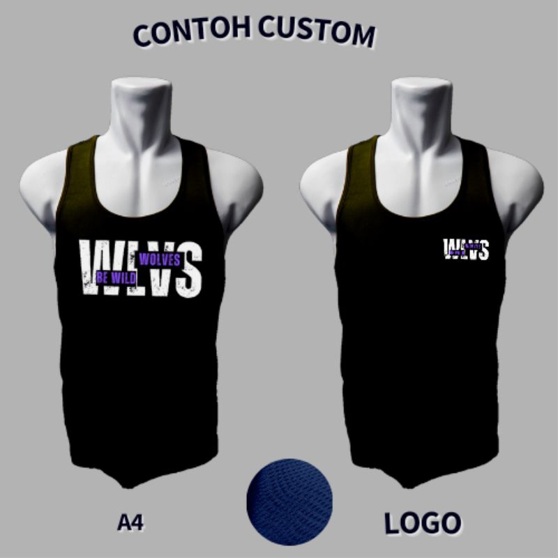 Jual Singlet pria gym Custom | Shopee Indonesia