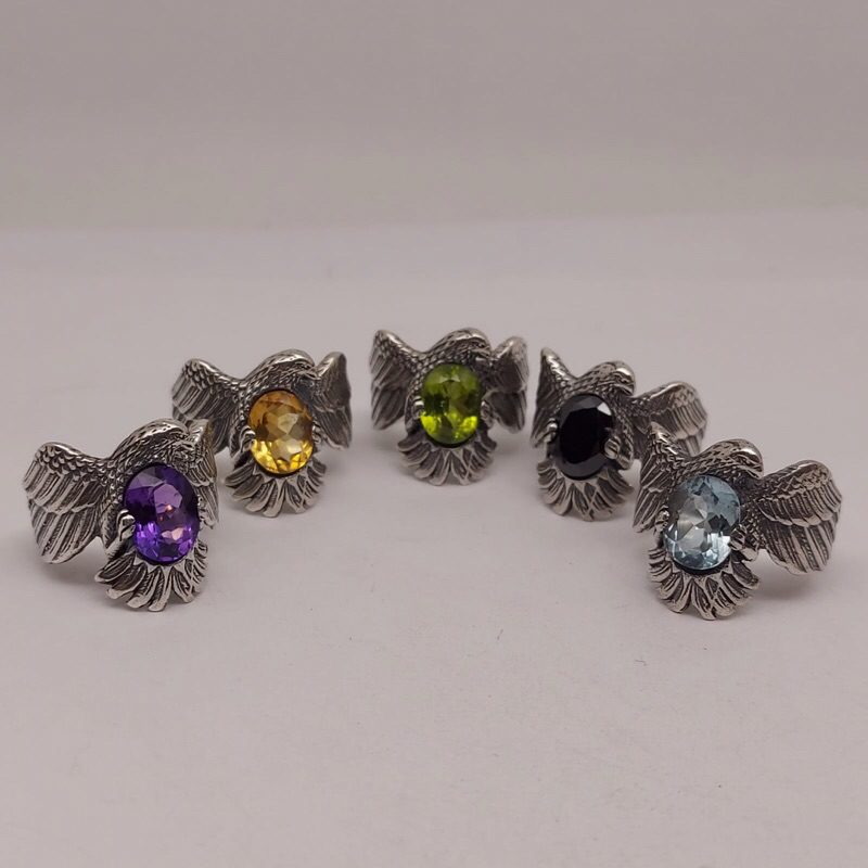 Jual Cincin perak model burung garuda dengan permata | Shopee Indonesia