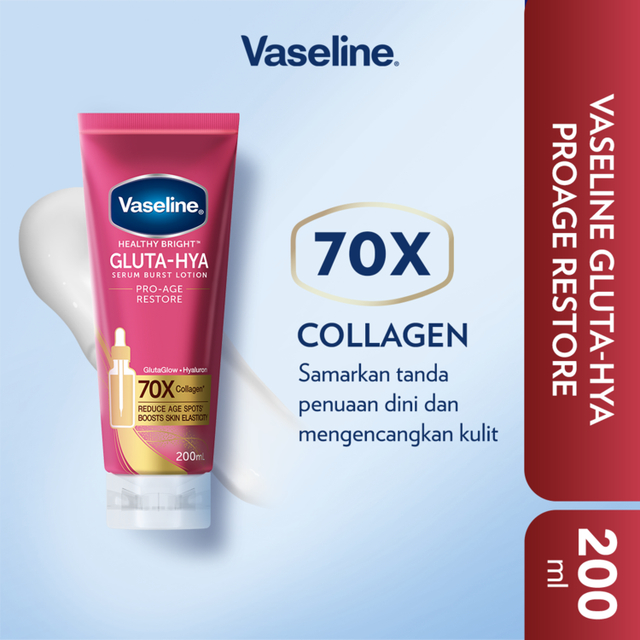 Jual VASELINE GLUTA-HYA PRO AGE RESTORE 70X COLLAGEN 200ML | Shopee Indonesia
