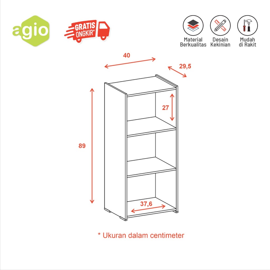 Jual Oggi - Rak Buku Minimalis Aesthetic / Rak Buku Susun Anak Sekolah ...