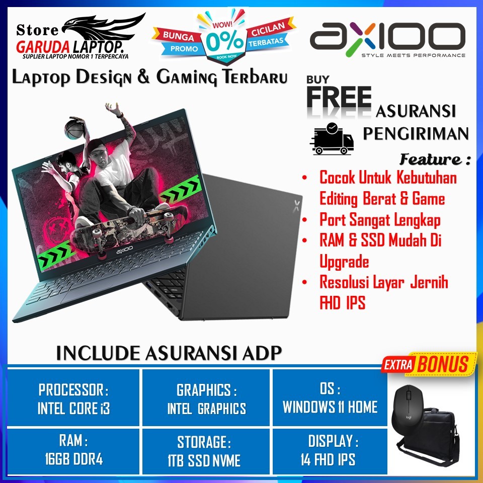 Jual Laptop Resmi Axioo Mybook Hype 3 Intel core i3 1005G1 Ram16GB Ssd 1TB 14 Full HD Ips Win 11 ...