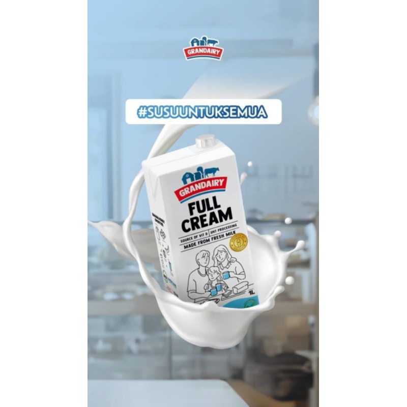 Jual Susu UHT Full Cream Grandairy eceran | Shopee Indonesia