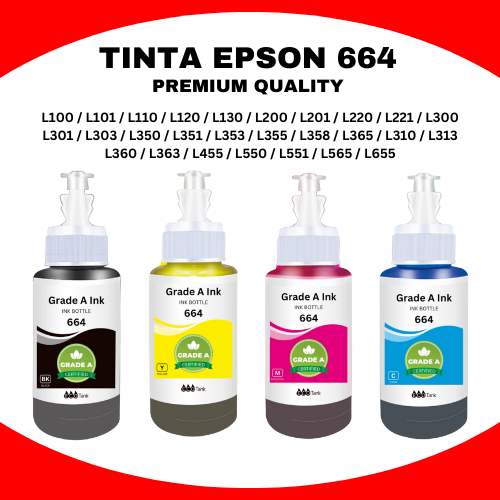 Jual TINTA Epson 664 Refill GRADE A untuk L100 / L101 / L110 / L120 / L130 / L200 / L201 / L220 ...