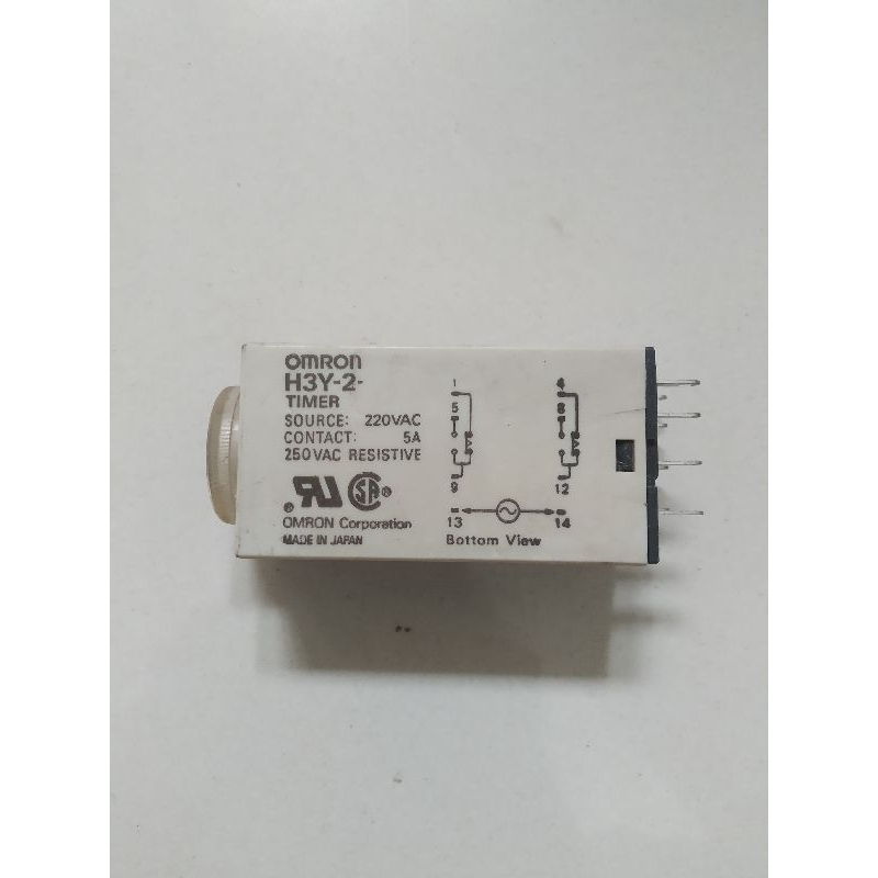 Jual Omron Delay Timer Relay H3Y 2 10 minute Source 220vAC 5A Load Kaki ...