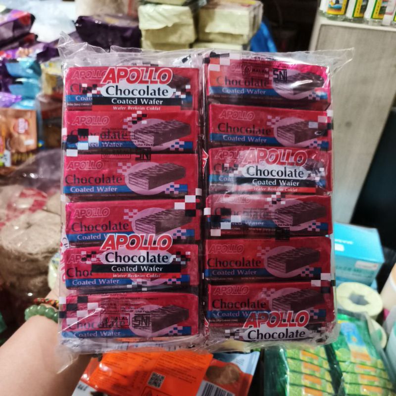 Jual Wafer apollo roti apollo rasa coklat dan susu 1 pak isi 4 bks exp ...