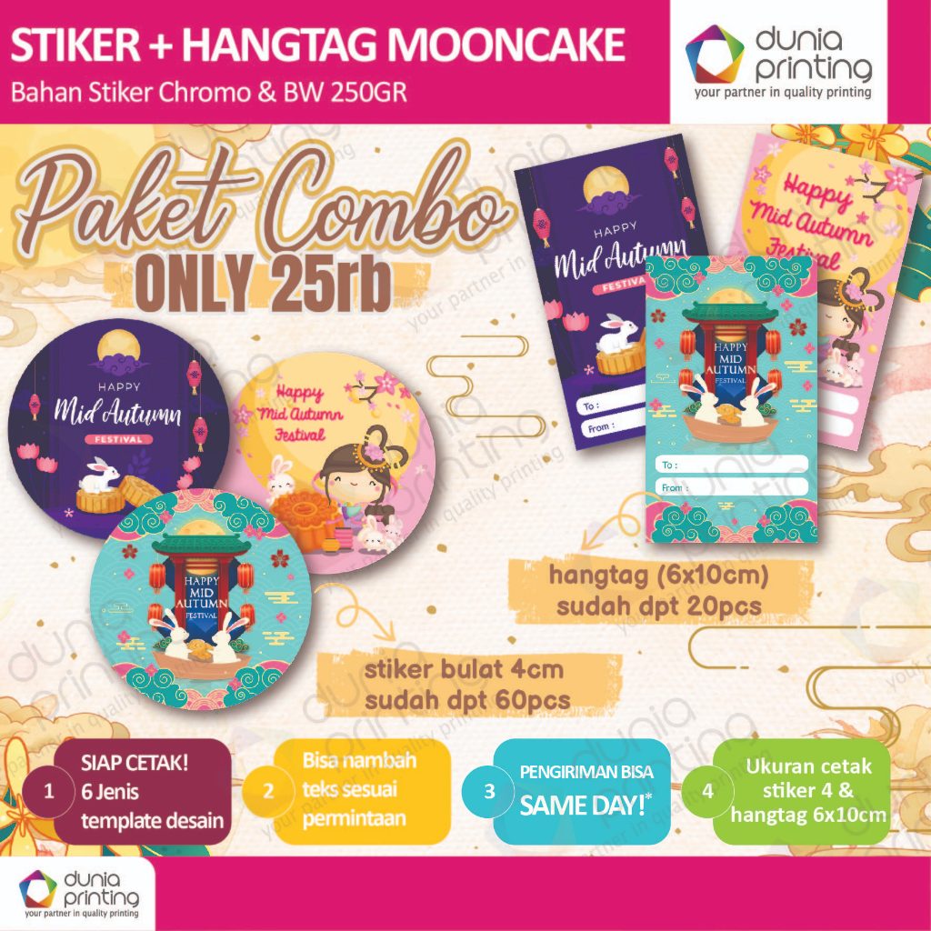 Jual Sticker Mooncake Festival/ Sticker Mid-Autumn Festival/ Sticker ...