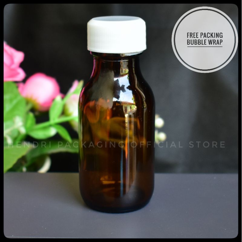 Jual Botol Kaca Amber 60ml Tutup Plastik Putih | Shopee Indonesia