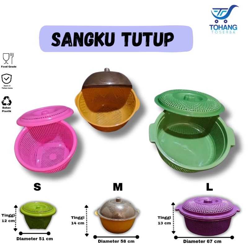 Jual Sangku nasi tutup plastik, bakul sangku mini serbaguna | Shopee ...