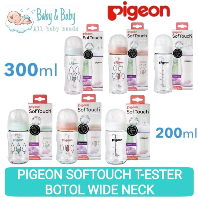 Jual PIGEON SofTouch Botol T-Ester Wide Neck BPP 200ml 300ml - Botol Susu Bayi | Shopee Indonesia
