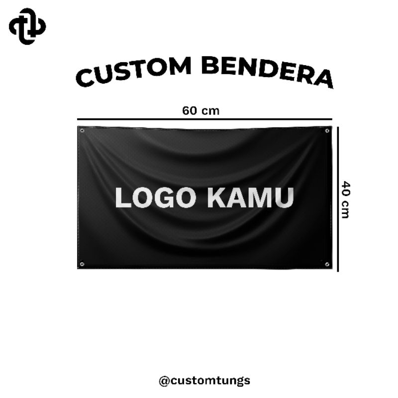 Jual Custom Bendera Ukuran 40x60 cm Free Desain Sesukamu Full Printing ...